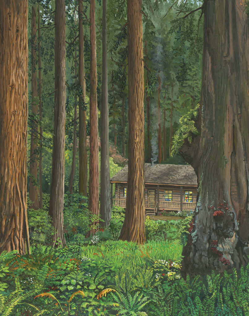Art Print: Redwood Cabin – 11×14 in | Backwoods Home Magazine
